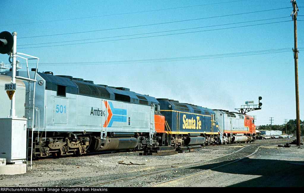AMTK 501, ATSF 5934, and ATSF 5944